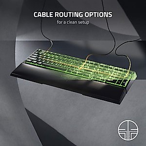 Razer Ornata V2 Gaming Keyboard: Hybrid Mechanical Key Switches - Customizable Chroma RGB Lighting - Individually Backlit Keys - Detachable Plush Wrist Rest - Programmable Macros (Renewed)