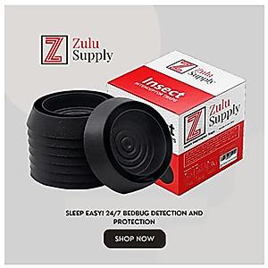 Zulu Supply Bed Bug Interceptors, Traps, 8 Pack, Bedbug Monitor, Insect Detector for Bed Legs or Furniture (Black 8 Pack)
