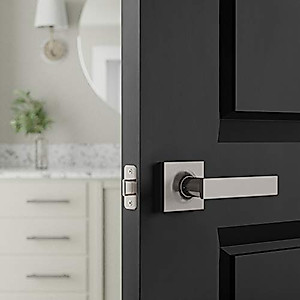Amazon Basics Contemporary Stamford Door Lever, Passage, Satin Nickel