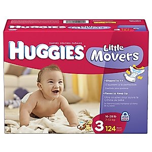 Huggies Little Movers Diapers, Size 3, 124-Count