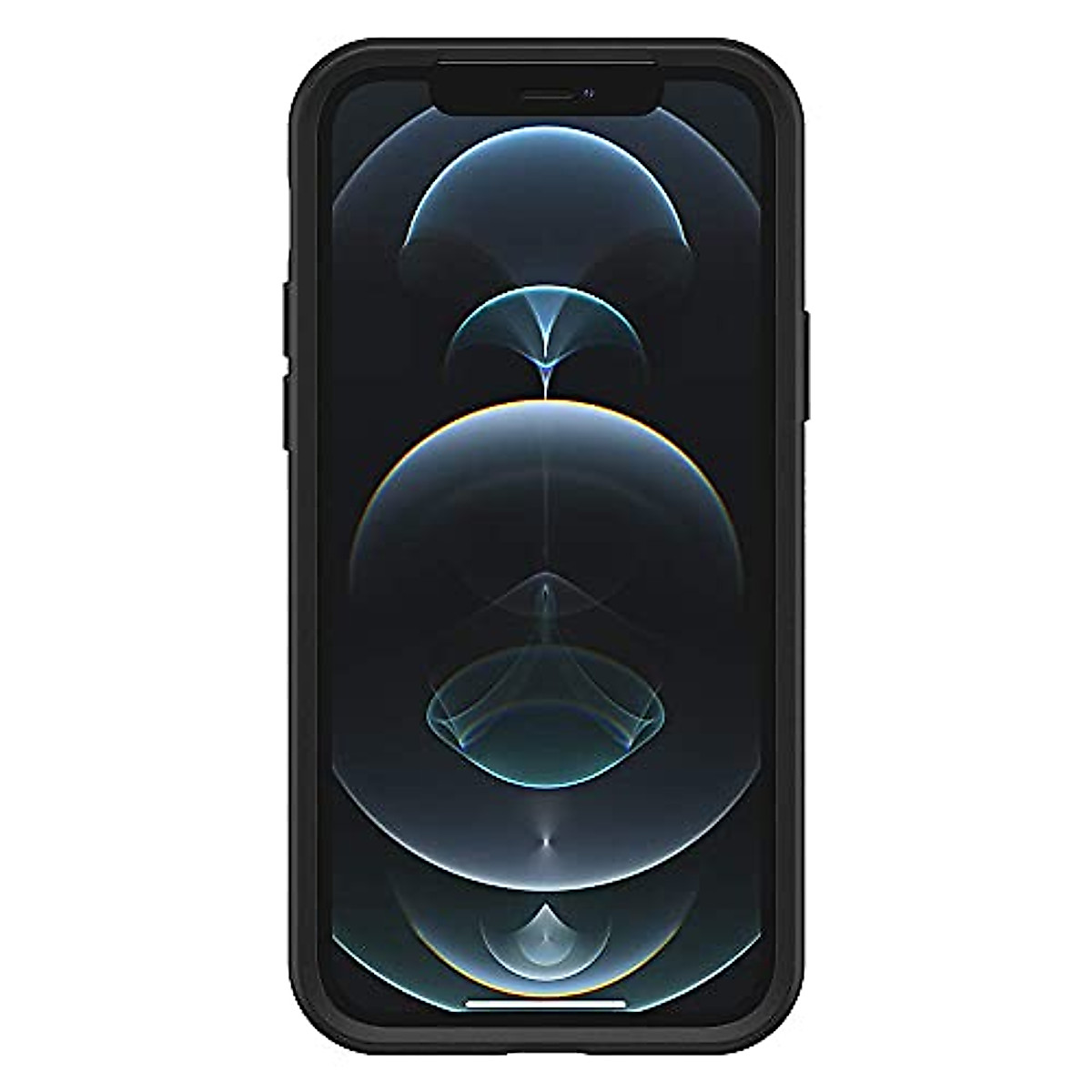 OtterBox iPhone 12 & iPhone 12 Pro Symmetry Series Case - BLACK, ultra-sleek, wireless charging compatible, raised edges protect camera & screen