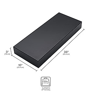 Mikasa Chunky Shelf for Bedroom, Living Room, Bathroom, Kitchen, Nursery with Pole Mount, 24-Inch, Black