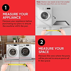 30" x 30" 2.5" Heavy Duty Washer Machine Drain Pan, Stainless Steel Fine (30x30x2.5)