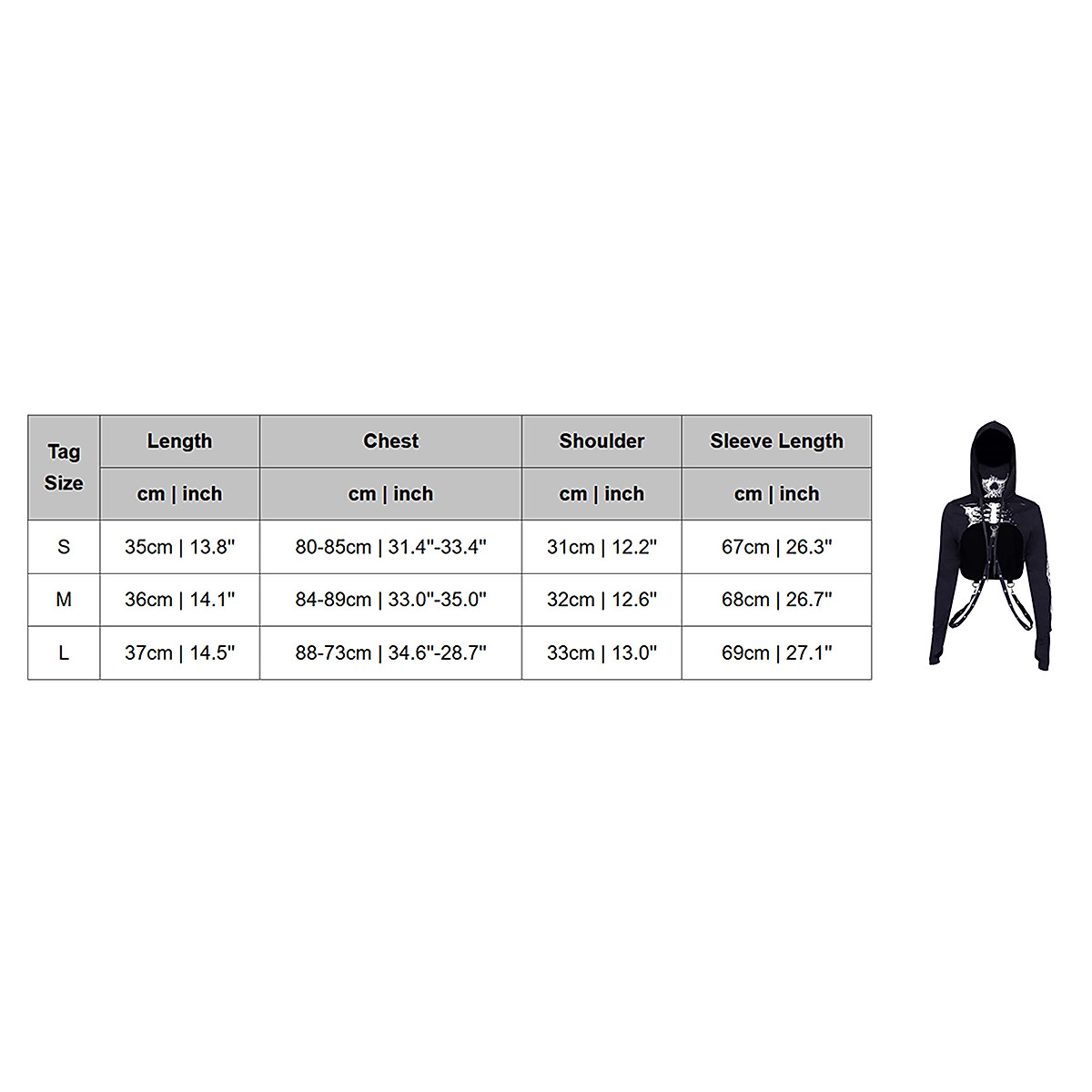win2win Skeleton Hoodie Gothic Tops For Women Rave Top Punk Crop Top Sweatshirts Goth Mask Emo Black Festival Clothing Cosplay