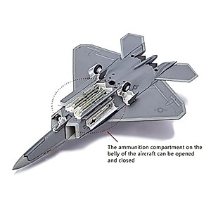 NUOTIE Classic USA F22 Raptor Fighter Attack Pre-Build Model 1:72 Aircraft Alloy Diecast Airplane Military Display Model Aircraft for Collection or Gift (AK 093)