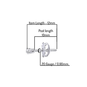 VERY VERY Small Miniscule 0.04CTTW Round Natural Diamond Stud (IGI Certified 0.70 ct & up) Plus Quality Screw Back Earrings in 14k Solid White Gold, 0.04 Ctw - 2.00 Ctw)