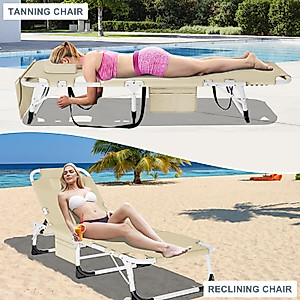 Slsy Face Down Folding Lounge Chairs Outdoor, Adjustable Sleeping Cot Chair, Portable Folding Bed Cot Chaise Lounge Chairs for Outside Beach Lawn Camping Pool Sun Tanning