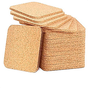 30Pcs Cork Coasters for Drinks Absorbent - Coasters Cork Drink Coasters Set Cork Coasters with Holder - Coaster Set Absorbent Coaster Craft - Drink Coaster Ideal for Café, Kitchen Table, Coffee Table