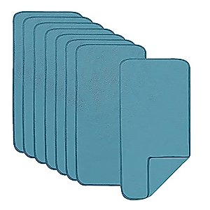 Kyapoo Burp Cloths 8 Pack Large 22" by 10.8" Microfiber Coral Fleece Extra Absorbent and Soft for Newborns, Infants and Toddlers-Navy Blue