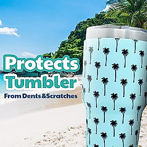 Sip Slip silicone tumbler sleeve - compatible with 30oz Yeti, RTIC, Ozark Trail, Magellan tumblers and more. Personalized Insulated Can Cooler covers (30 oz Watercolor)