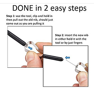 Replacement Nibs Tips Standard for Wacom Bamboo Stylus Pen Intuos Cintiq 13HD 22HD Touch 27QHD Touch Pro Paper Ink Sketch Solo Fineline Alpha Folio Slate Inkspace Paper (10 Pack)