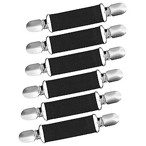 Ruisita 6 Pieces Fashion Fit Dress Clips Stainless Steel Elastic Clip Garments Glove Clips