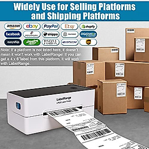 LabelRange 300DPI High Resolution Thermal Label Printer - Commercial Grade Shipping Label Printer 4x6, Support Amazon Ebay Paypal Shopify Etsy Shipstation and More on Windows, Mac and Linux System