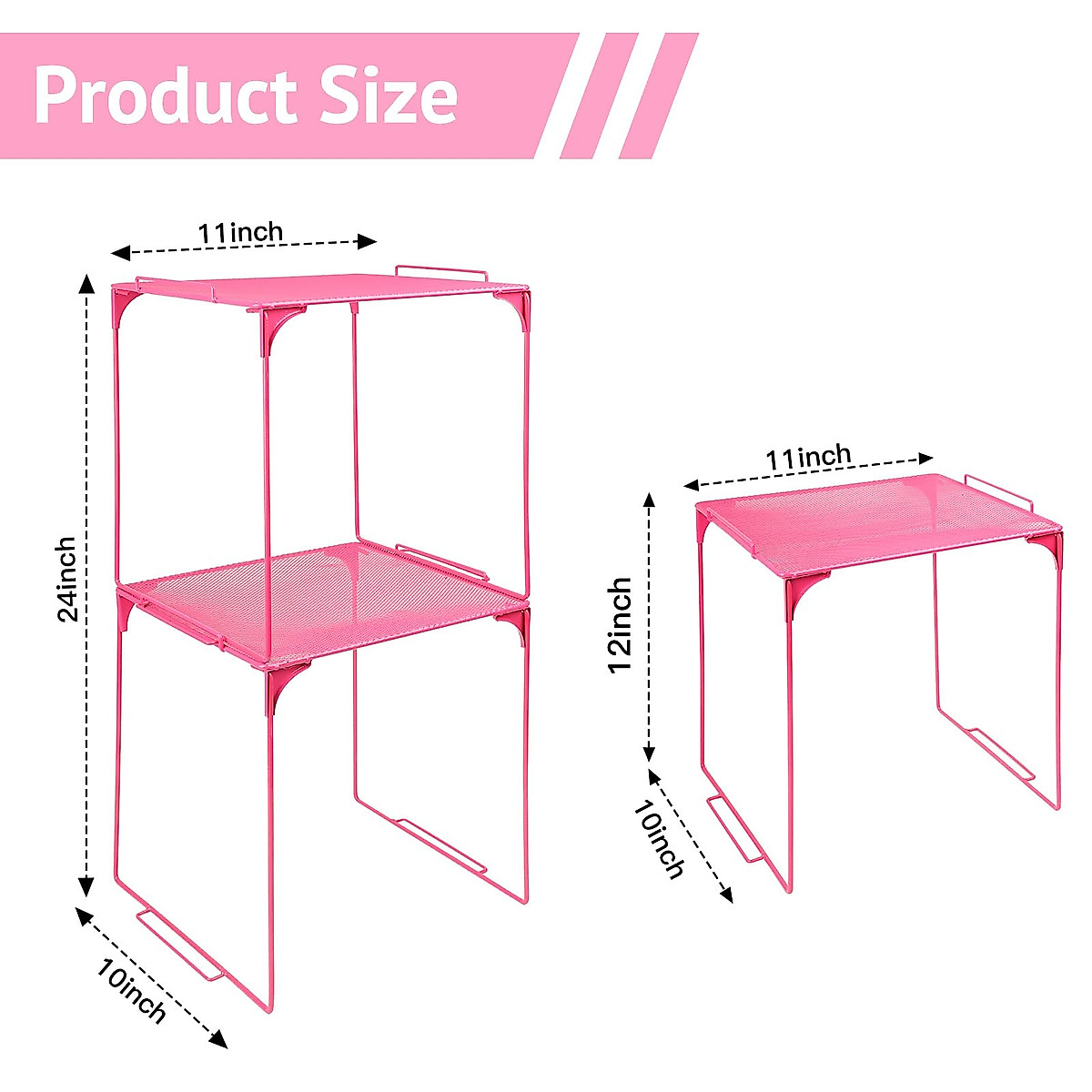 AUECOOME Locker Organizer Pink Shelf Locker shelfs Tall Shelf Metal Locker Shelves Organizer Locker Shelf for School Locker Accessories Suitable for School, Office, and Home use (1,Pink)