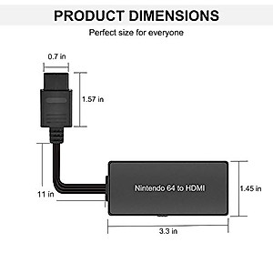 ZUZONG HDMI Cable for N64, Support 16:9/4:3 Conversion, N64 to HDMI Converter, Composite with N64/GameCube/SNES