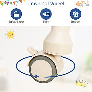 INFANS Portable Baby Changing Table, Folding Diaper Dresser Station with Wheels, Adjustable Height, Safety Belt, Drying and Storage Rack, Mobile Nursery Organizer Stand for Newborn Infant (Gray)