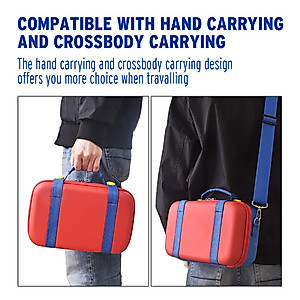 Ravol Carrying Case for Nintendo Switch, Portable Storage Bag for Nintendo Switch Organization - Blue/Red