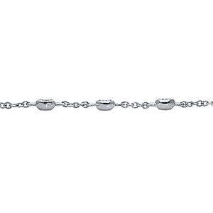 BERRICLE Sterling Silver Cubic Zirconia CZ by the Yard Station Bracelet for Women, Rhodium Plated