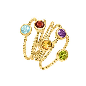 Ross-Simons 1.60 ct. t.w. Multi-Gemstone Jewelry Set: 5 Rings in 18kt Gold Over Sterling. Size 7