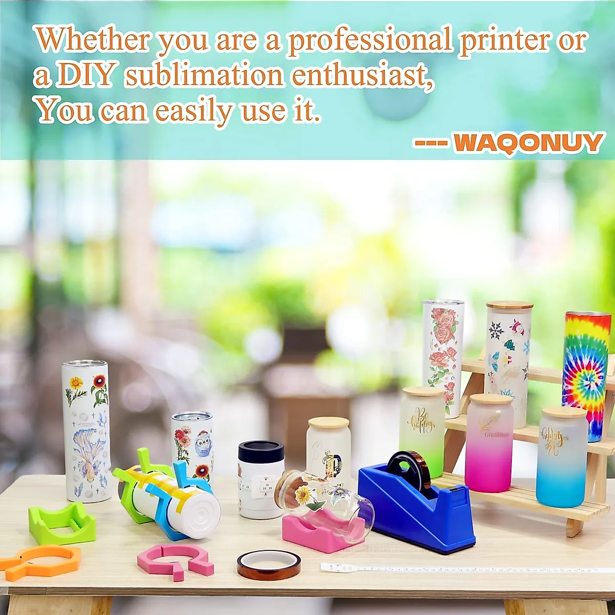 Perfect Pumbler Clamp Machine,Tumbler Clamp for Sublimation,Cup Cradle for Crafting Tumblers,Sublimation Cup Holder Clamp for 20oz 15oz Cups,Mug Clamps for Sublimation,Tumbler Wrapper (Pink&Blue)