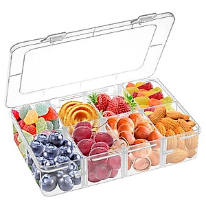 Tamnjvrr 3 Pcs Snack Box Container Snack Box 8 Compartments Snack Containers Reusable Meal Prep Containers Removable Dividers,Dishwasher Safe