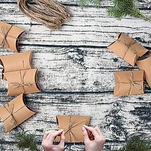 Shindel Pillow Box, 3.5"x2.6"x1", 50 PCS Small Gift Boxes Candy, Jewelry Packaging Boxes Mini Kraft Boxes Wedding Present Thanksgiving Day Treat Boxes