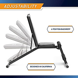 Marcy Multi-Position Workout Utility Bench for Home Gym Weightlifting and Strength Training SB-10115, Black