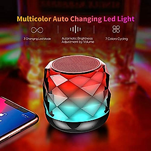 LENRUE Bluetooth Speaker, Small Mini Wireless Portable Speakers with Colorful Light, HiFi Sound, Long Playtime,Gift for Women Girls Kids Daughter Sister