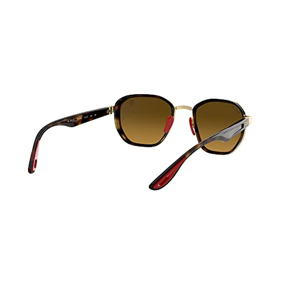 Ray-Ban RB3674M Scuderia Ferrari Collection Round Sunglasses, Gold/Chromance Brown Mirrored Grey Polarized, 51 mm