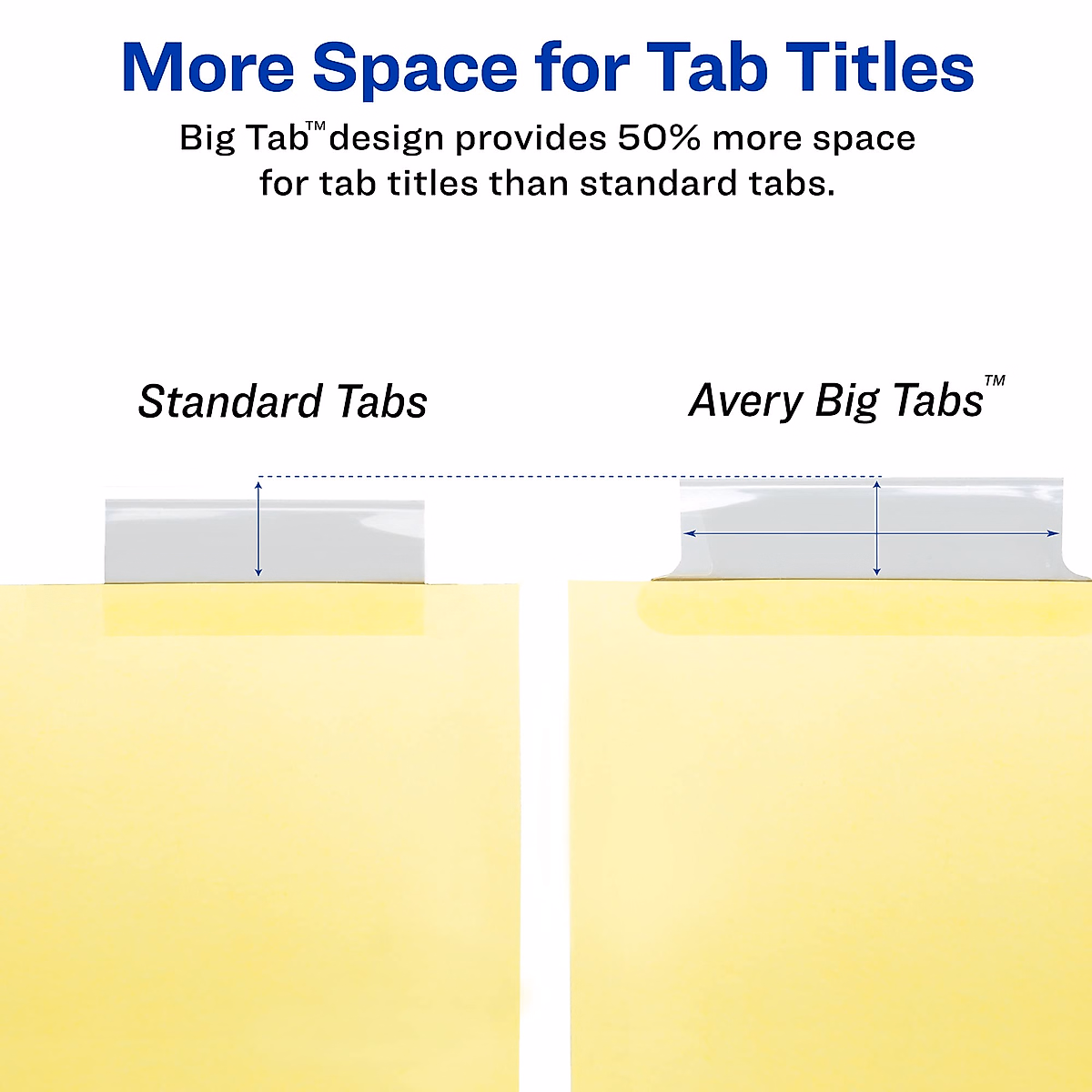 Avery 8-Tab Binder Dividers, Insertable Clear Big Tabs, 1 Set (11112)