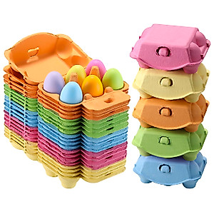 Half Dozen Vintage Egg Cartons 25 Pack, Blank Natural Pulp Egg Cartons 6 Count for Chicken Eggs Reusable, Storage Tray Strong for Holds Up to Six 6 Egg Carton Cardboard Paper Holder Container for Refrigerator