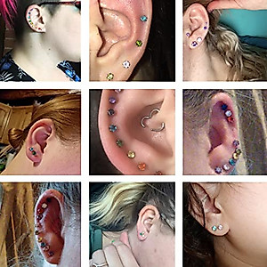 ORAZIO CZ Stud Earrings for Women Men Stainless Steel Cubic Zirconia Screwback Earrings Set 3MM