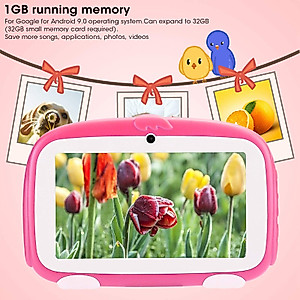 Kids Tablets 9.0, 1GB RAM 16GB ROM, 7 Inch TFT HD Display 1024x600, Dual Camera, WiFi Tablet, KidsProof Tablet (US Plug)