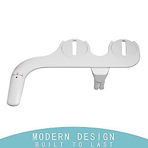 Bidet Attachment for Toilet - WITHLENT Ultra-Slim Bidet Non-Electric Dual Nozzle(Frontal & Rear Wash) Adjustable Water Pressure, Fresh Water Bidet Toilet Seat Attachment,Easy to Install