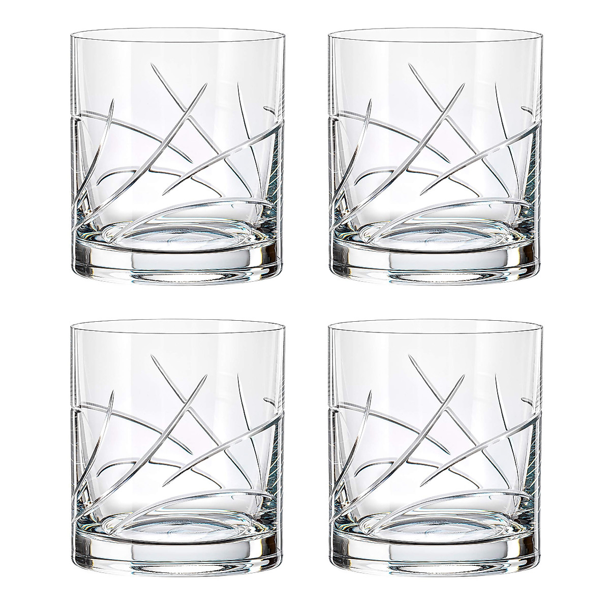 Barski Glass Tumbler - Old Fashioned - Whiskey Glasses - Classic Lowball - Set of 4 Tumblers - Rocks Glass - Bourbon - Scotch - Whisky - Cocktails - Cognac - 9.5 Oz. - Made in Europe