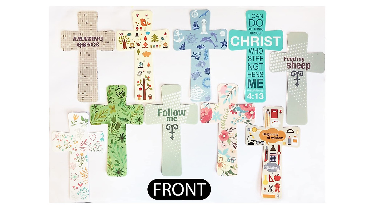 Waterproof Christian Cross Bookmarks - Pack of 10 for Bible Reading