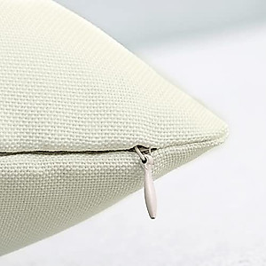 OHCOZZY Pack of 2 Outdoor Pillow Covers, Waterproof Decorative Throw Cushion Case Pillowcase for Garden Patio Furniture 18x18 Inch Cream White