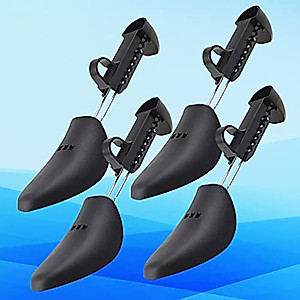 DOITOOL Sneaker Rack Sneaker Rack 4 Pcs Plastic Shoe Stretcher Adjustable Shoe Tree Shoe Shaper Boot Holder Shaper Organizers for Women Shoe Size 35-39 Black Mens Shoe Rack Sneaker Shelf