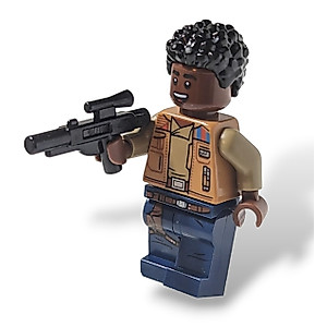 LEGO Minifigure - Rebel Finn (75176) with Blaster Last Jedi Figurine with Dual Sided Smiling/Scared Head Pattern Tan Jacket - Ages 8+