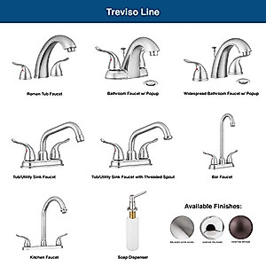 Pacific Bay Treviso Utility Laundry Sink Faucet - Threaded Brass Spout Hose End, Swivel Spout, 2-Handle Levers, Centerset (Brushed Satin Nickel Plated)