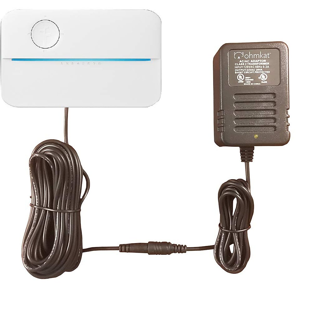 OhmKat Professional Grade Short Protected 24 Volt Power Supply - Compatible with Nest, Ecobee, Honeywell, Smart WiFi Thermostats and Smart Sprinkler Controllers