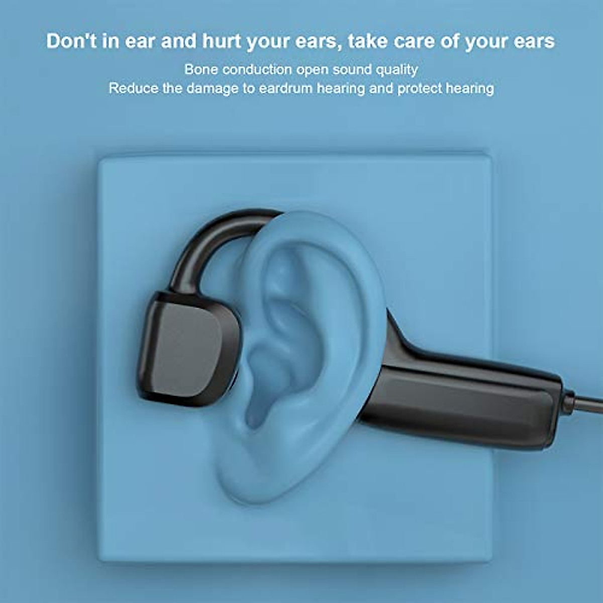 Sutinna Wireless Bluetooth 5.1 Headset Ear Hook Earphone Sports Stereo Earphones
