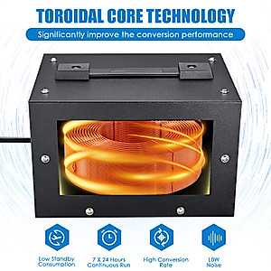 ZGROCK 1000 Watt Voltage Transformer- Step Up and Down- Circuit Breaker Protection Universal Dual Output Step Up & Step Down Power Transformer 110V to 220V/220V to 110V