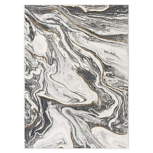 LUXE WEAVERS Marble Abstract Pattern Gray 5x7 Area Rug