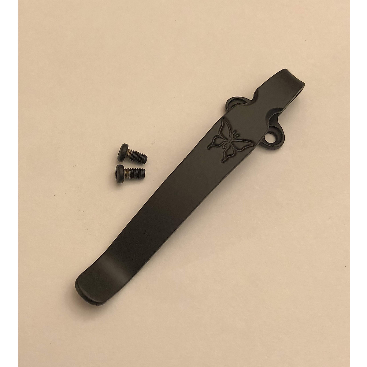 Black Titanium Deep Pocket Clip For Benchmade Griptilian 551BK 550SBK 553BK 551 553 550 Knife with Swallowtail Butterfly