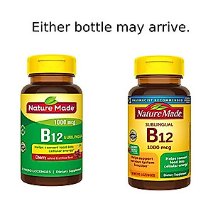 Nature Made B-12 1000 mcg Micro-Lozenges Cherry Flavor 50 ea (Pack of 2)