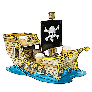 Pirate Ship Cupcake Holder - Pirate Birthday Party Supplies and Decorations