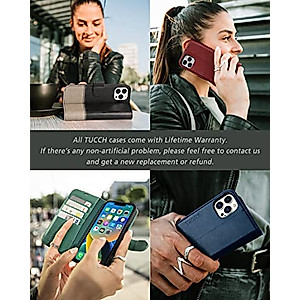 TUCCH Case for iPhone 14 Pro Max Wallet Case, [RFID Blocking] 4 Card Holder Stand [Shockproof TPU Interior Case] PU Leather Magnetic Protective Flip Cover Compatible with iPhone 14 Pro Max 6.7", Black