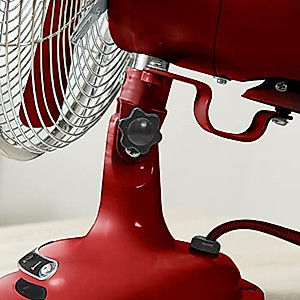 Better Homes & Gardens Retro Table Fan, 3-Speed Metal Tilted-Head Oscillation, 8-Inches (red)