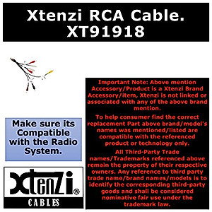 Xtenzi RCA Cord Assembly Harness Car Audio Video Compatible with Pioneer AVH240EX, AVH241EX, DMH130BT, DMH240EX, DMH241EX, DMH340EX, DMH341EX, DMH342EX